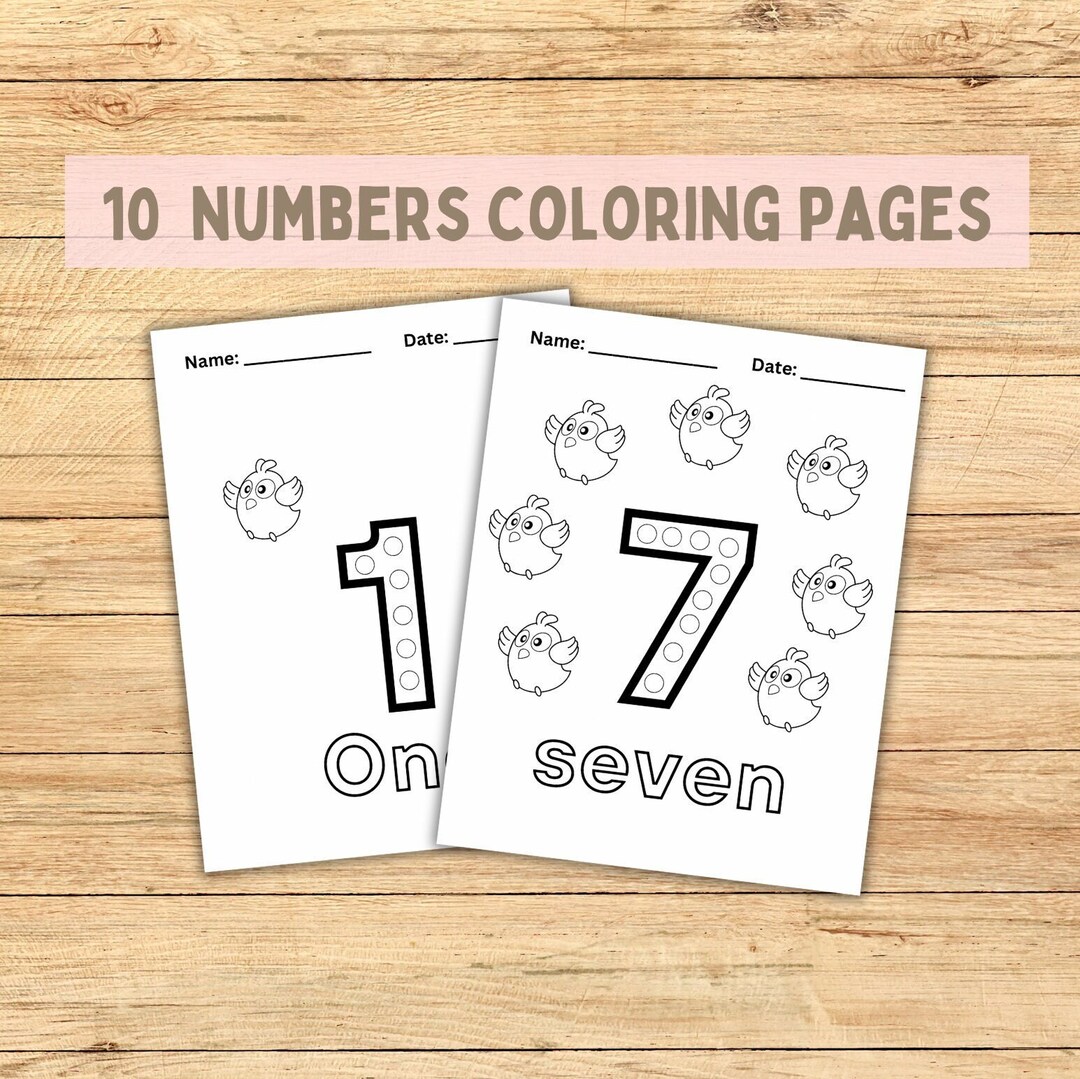 Number Coloring Activity / Kids Coloring Activity/ Numbers Worksheet ...