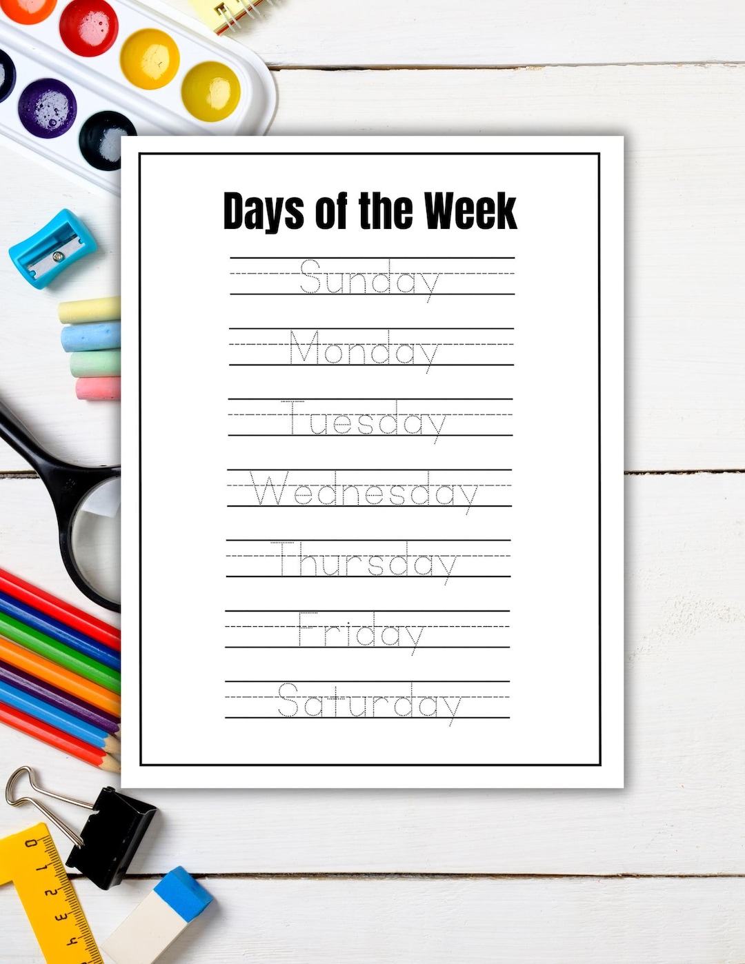 Days of the Week Tracing Sheet | Tracing Sheet | Tracing for Kids ...