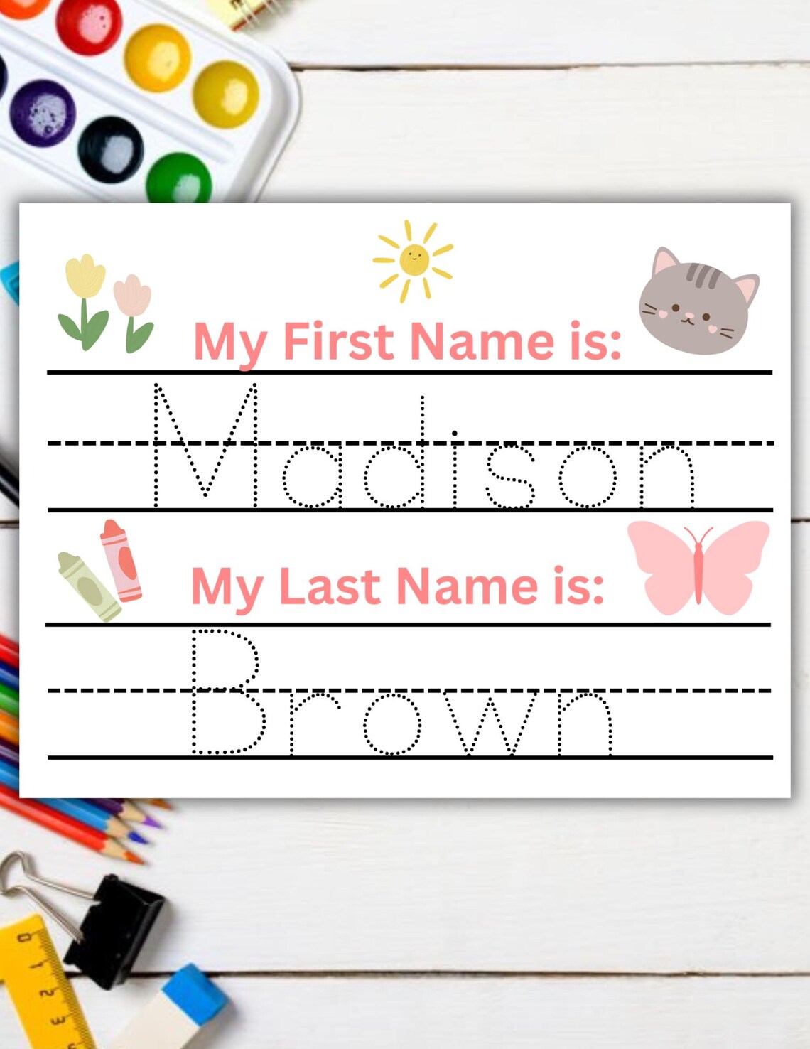 Custom First and Last Name Tracing Sheet for Girls | Kids Tracing ...
