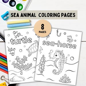 Sea Animal Coloring Pages, Ocean Theme Activity (digital Download) - Etsy