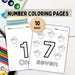 Number Coloring Activity / Kids Coloring Activity/ Numbers Worksheet ...