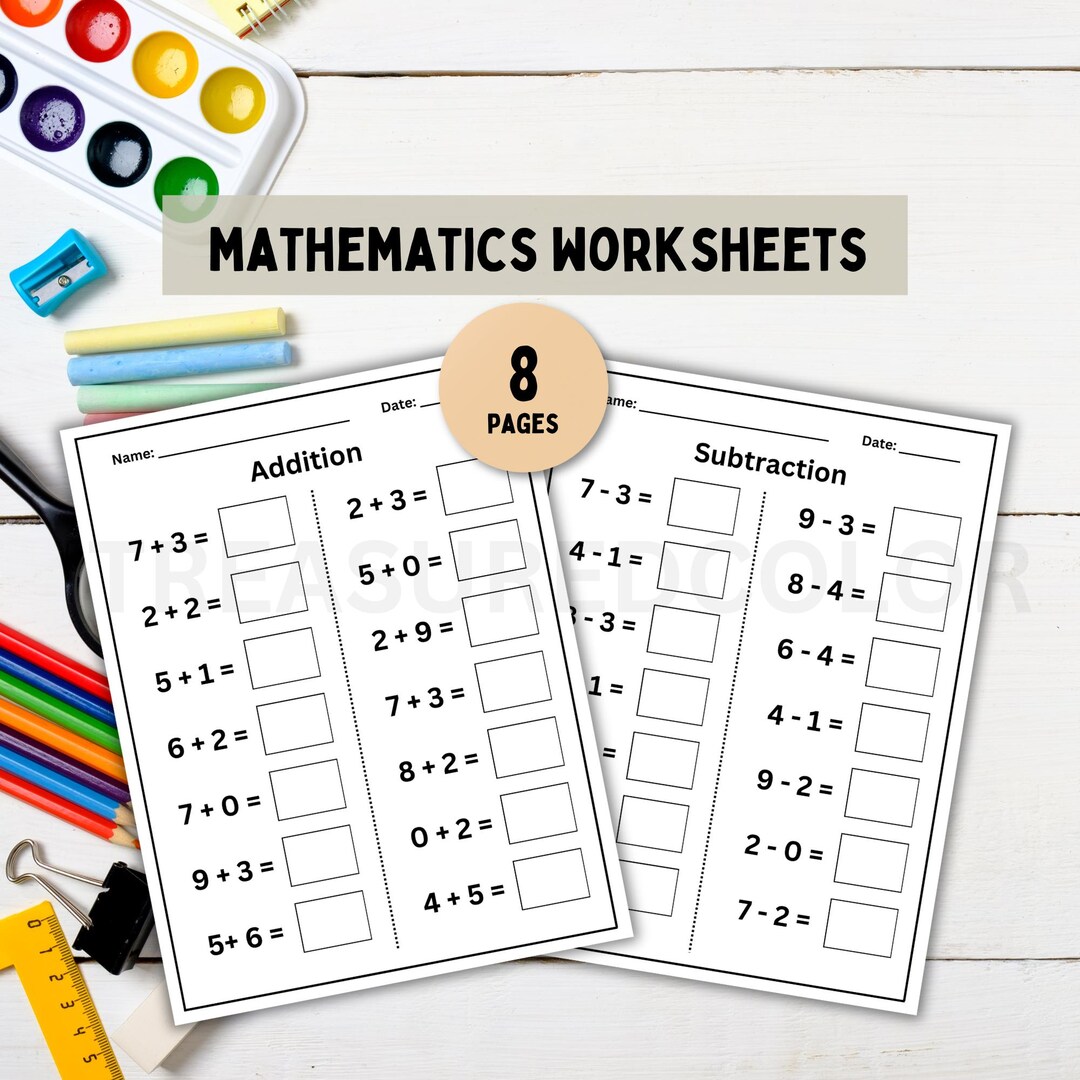Math Worksheet for Kids / Adding Worksheet / Subtracting Worksheet ...