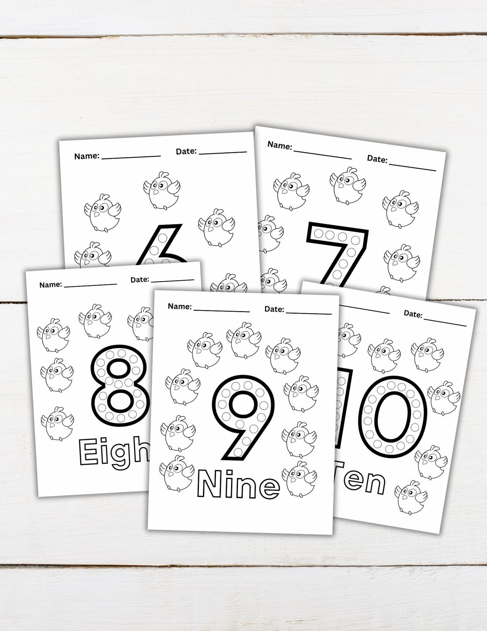 Number Coloring Activity / Kids Coloring Activity/ Numbers Worksheet ...