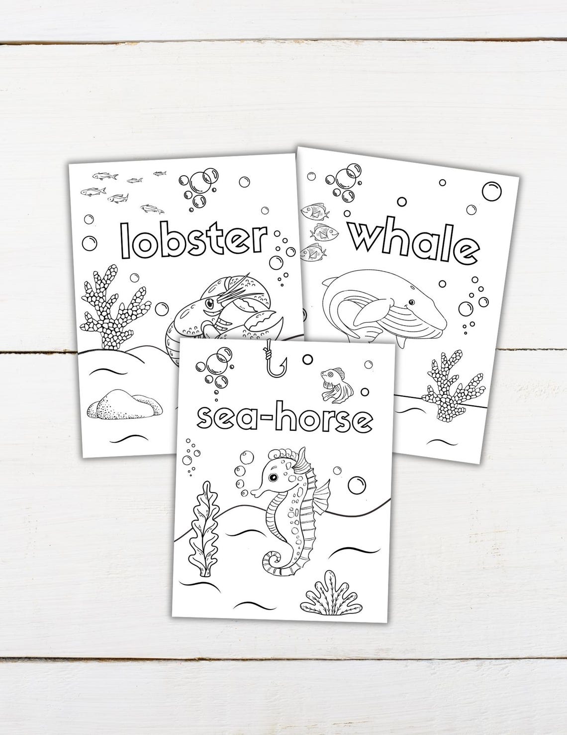 Sea Animal Coloring Pages, Ocean Theme Activity (digital Download) - Etsy