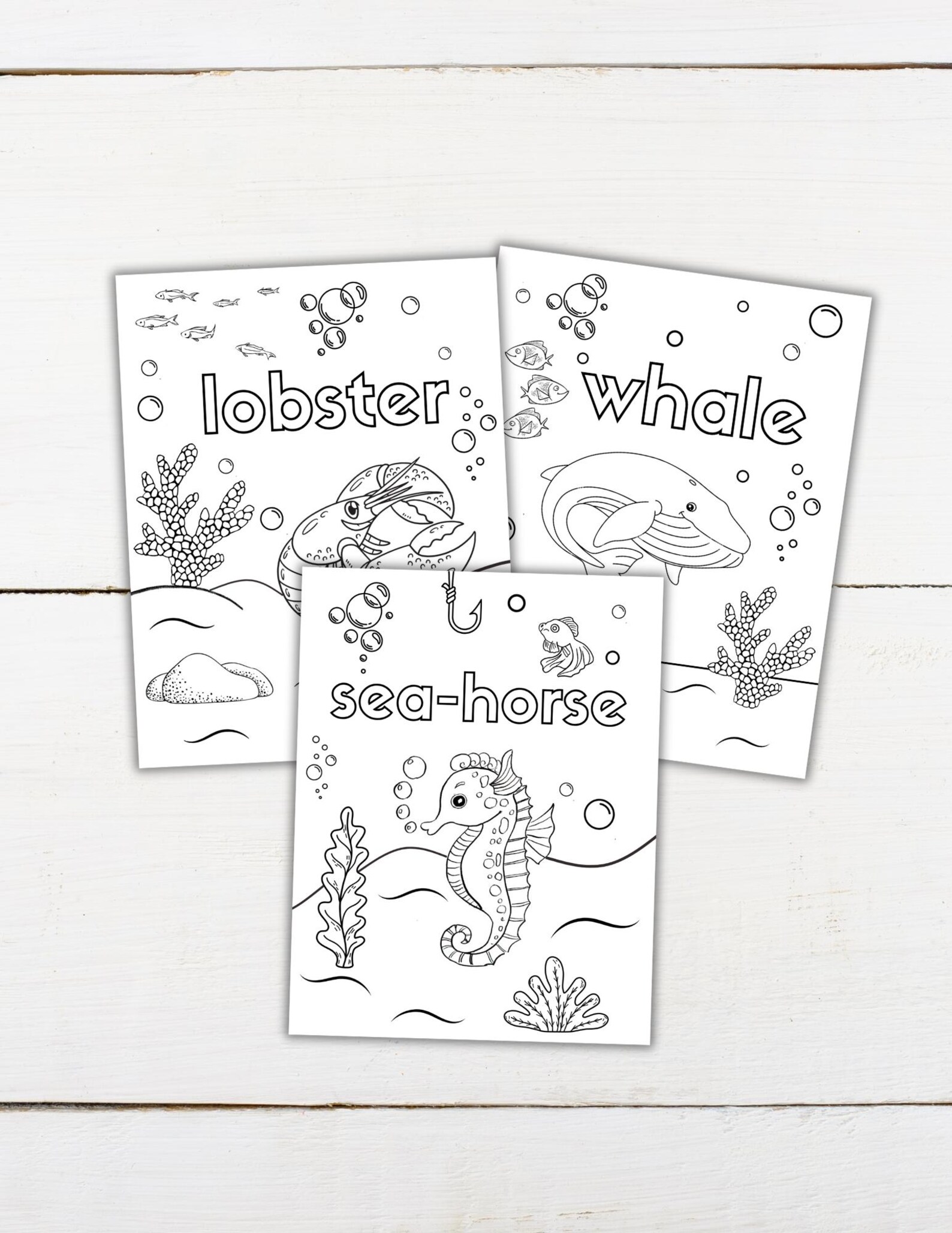 Sea Animal Coloring Pages, Ocean Theme Activity (digital Download) - Etsy
