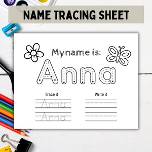 My Name is Tracing & Coloring Sheet for Girls | Tracing Activity ...