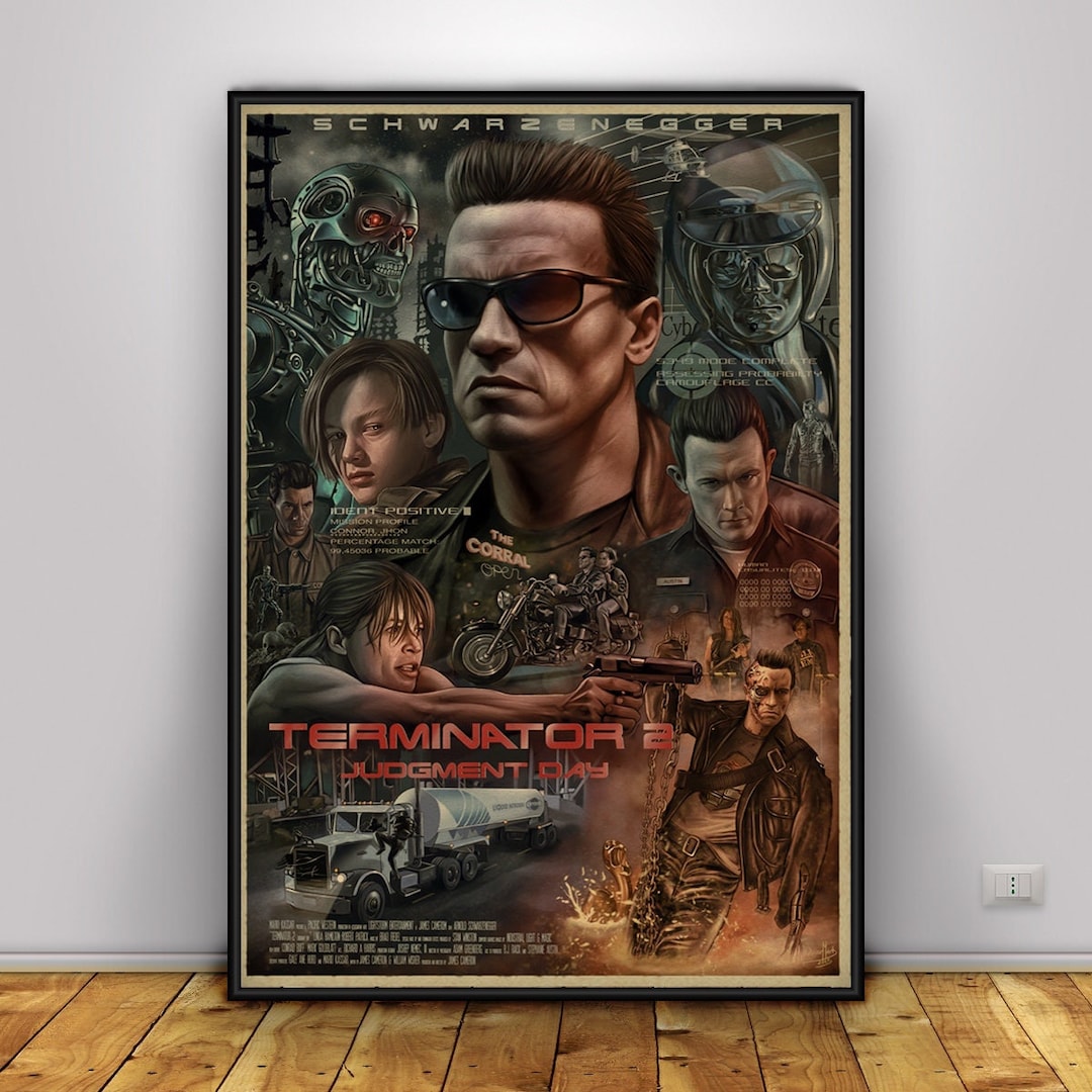 The Terminator Poster, Wall Art, Wall Prints, Home Decor, Kraft Paper ...