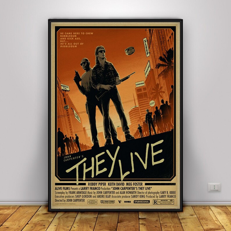 They Live Poster, Wall Art, Wall Prints, Home Decor, Kraft Paper Print ...