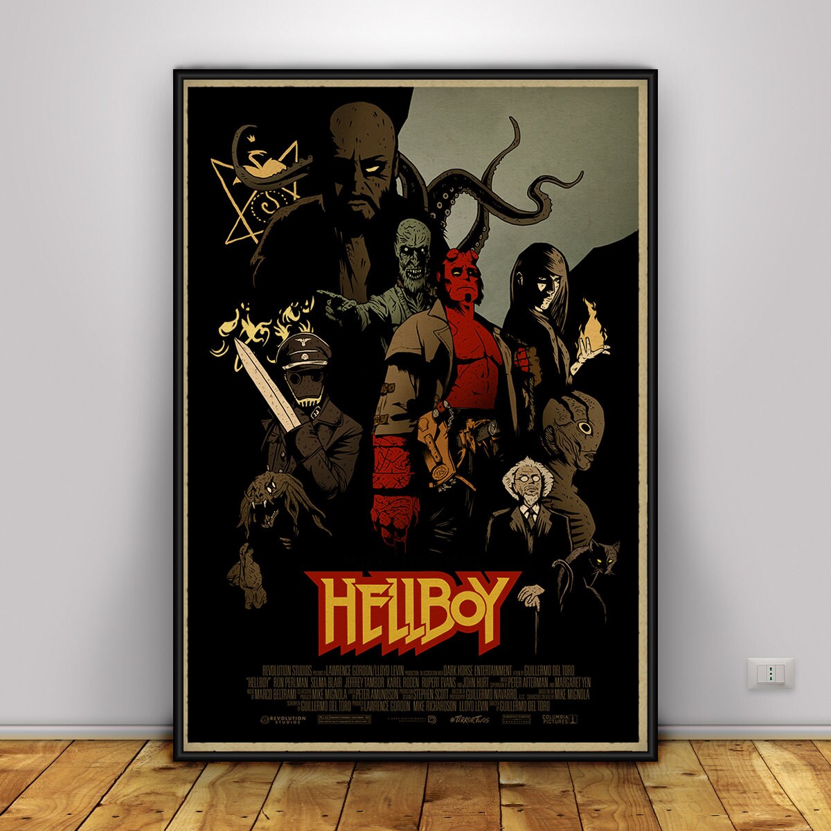 Hellboy Poster, Wall Art, Wall Prints, Home Decor, Kraft Paper Print ...