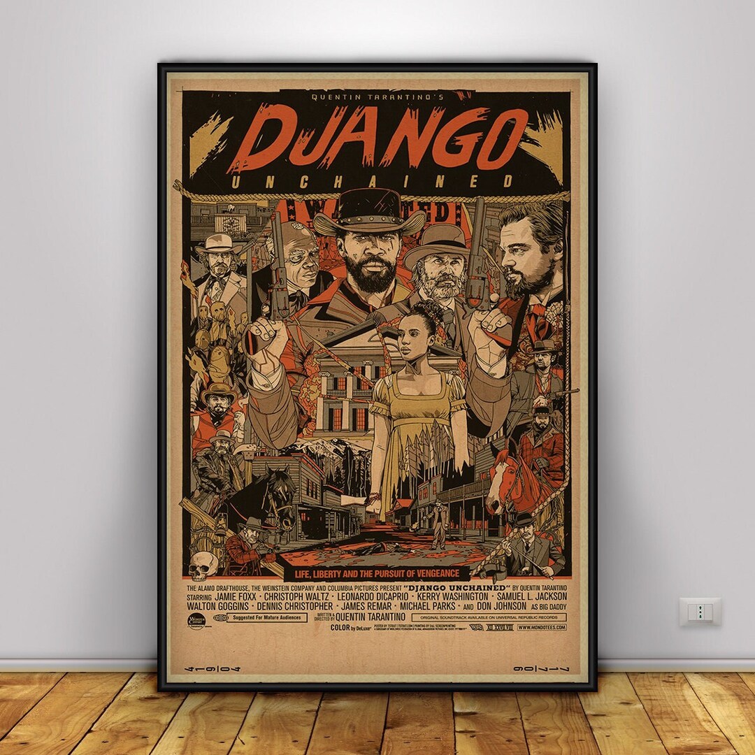 Django Unchained Poster, Wall Art, Wall Prints, Home Decor, Kraft Paper ...