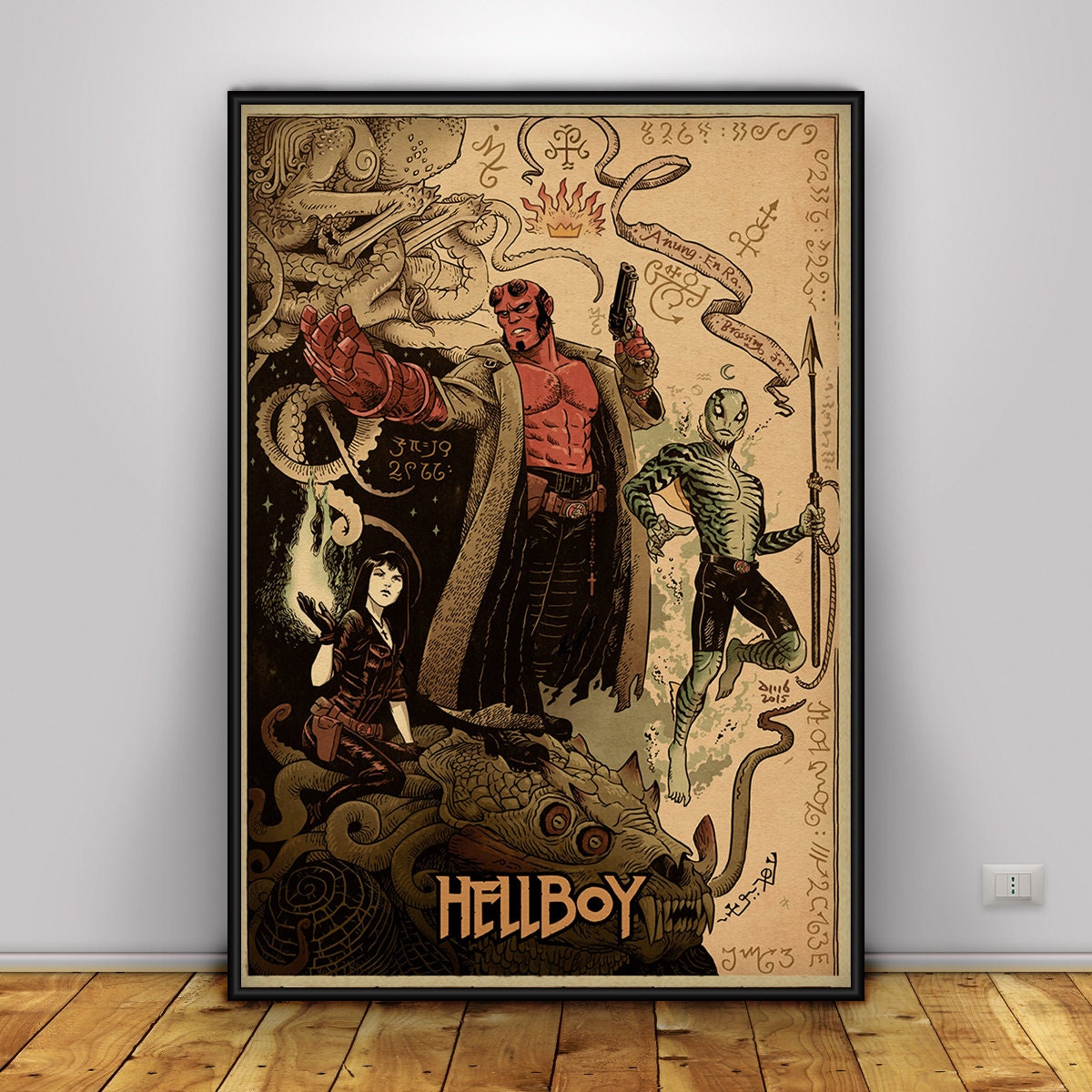 Hellboy Poster, Wall Art, Wall Prints, Home Decor, Kraft Paper Print ...