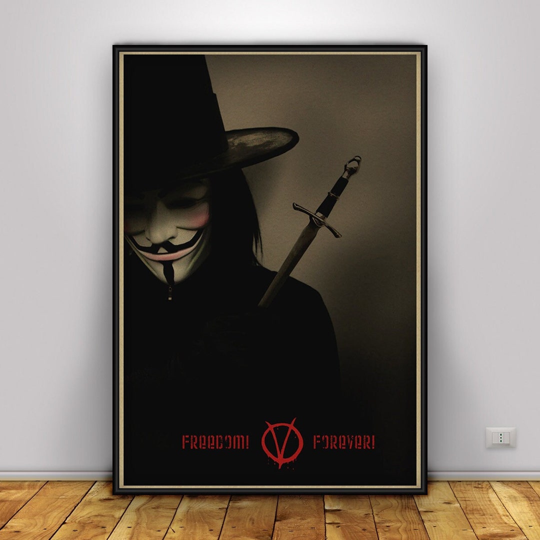 V for Vendetta Poster, Wall Art, Wall Prints, Home Decor, Kraft Paper ...