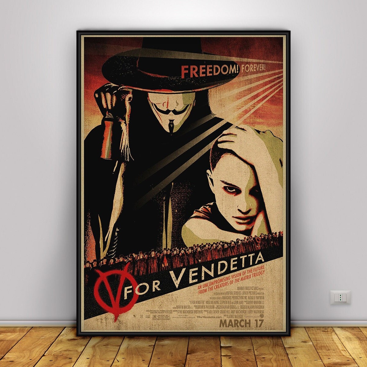 V for Vendetta Poster, Wall Art, Wall Prints, Home Decor, Kraft Paper ...