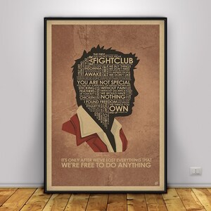 Fight Club Poster, Wall Art, Wall Prints, Home Decor, Kraft Paper Print ...