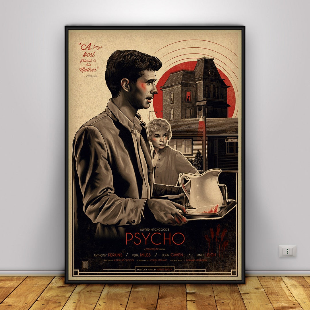 Psycho Poster, Wall Art, Wall Prints, Home Decor, Kraft Paper Print ...