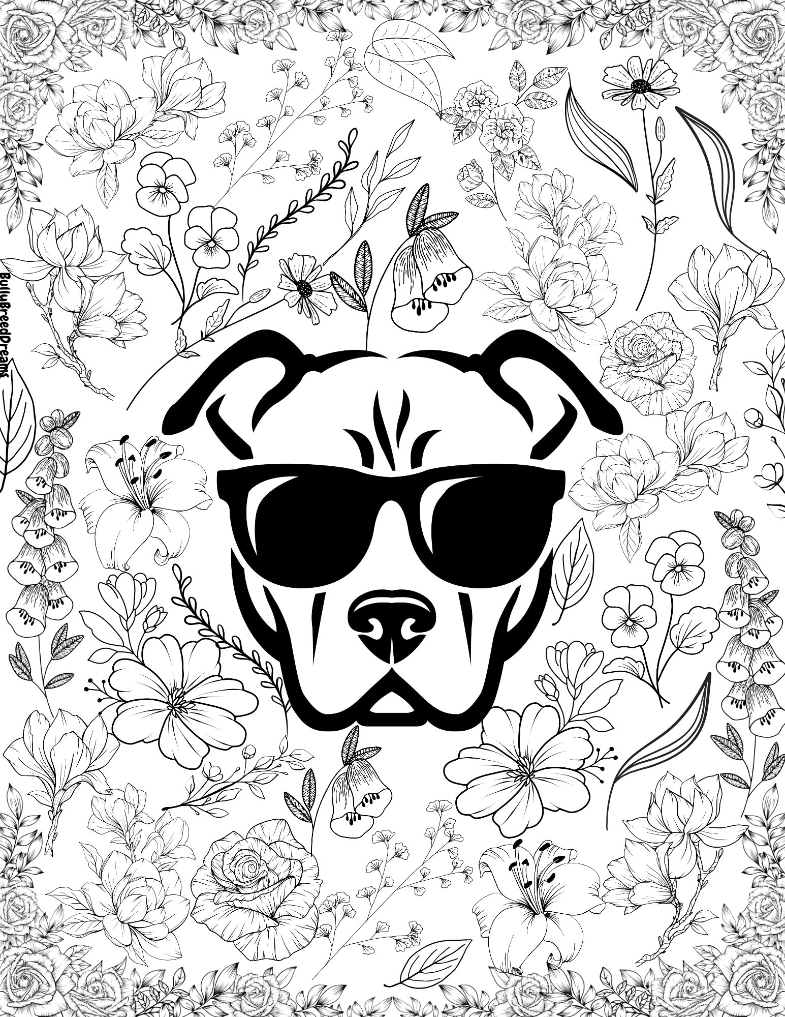 Bully Breed Coloring Pages - Etsy