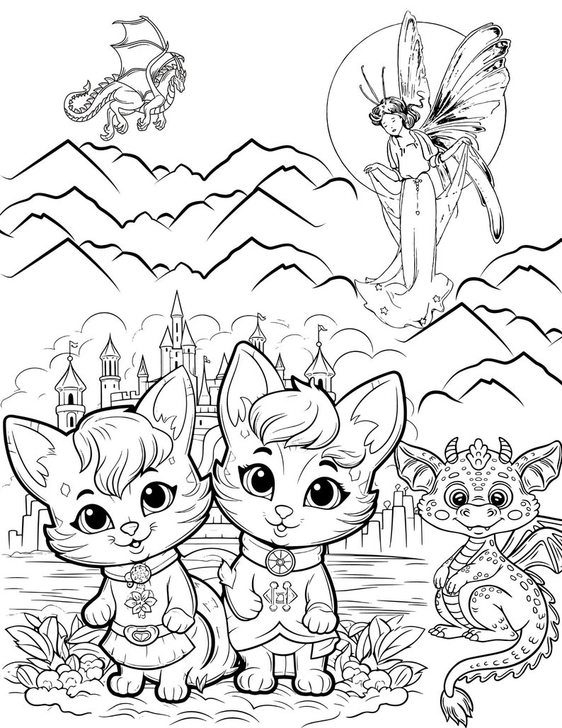 Printable Whimsical Coloring Pages - Etsy