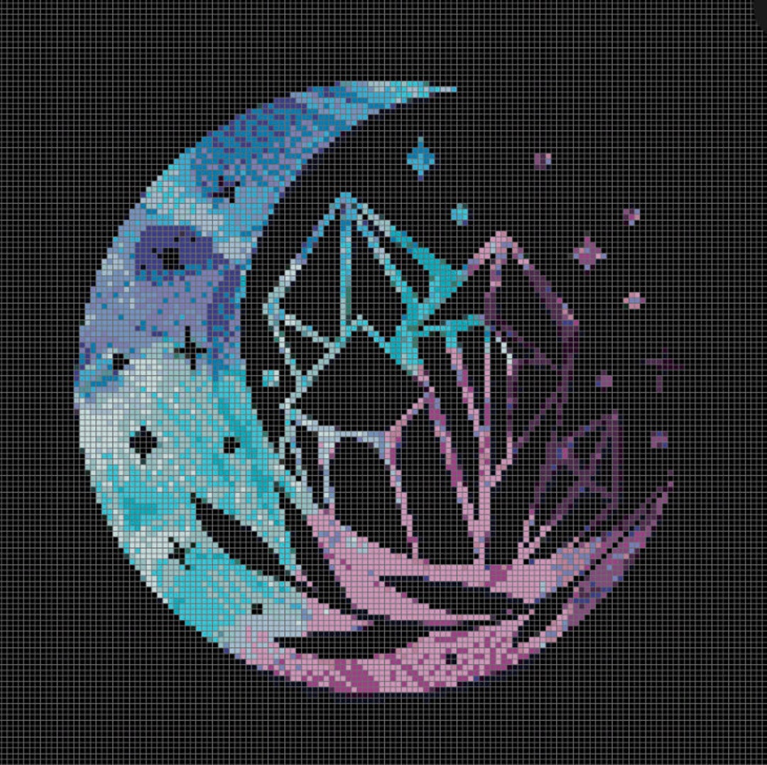 Digital Moon Cross Stitch Pattern - Etsy