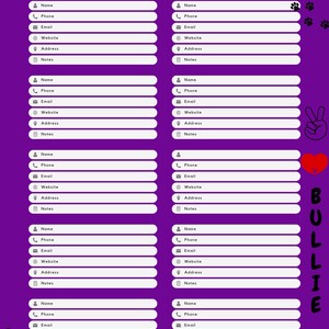 Printable Purple Bully Breed Daily Planner Pages - Etsy