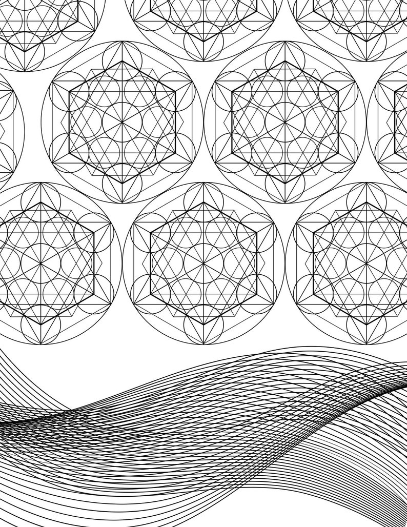 Printable Geometric Coloring Pages - Etsy