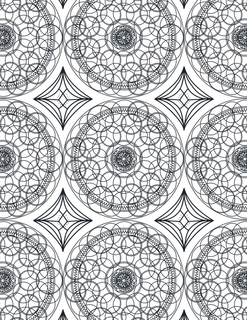 Printable Geometric Coloring Pages - Etsy