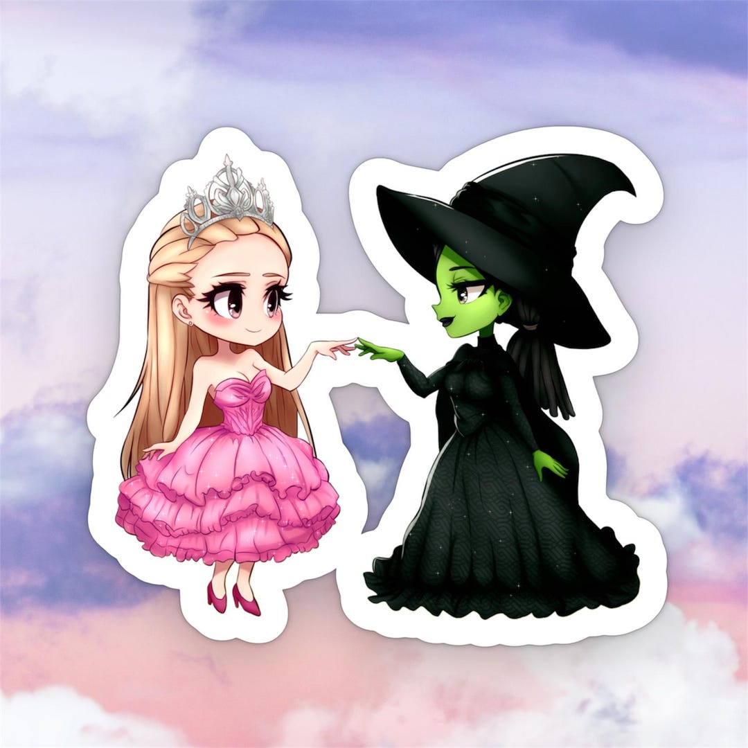 Wicked Elphaba and Glinda Waterproof Sticker - Etsy
