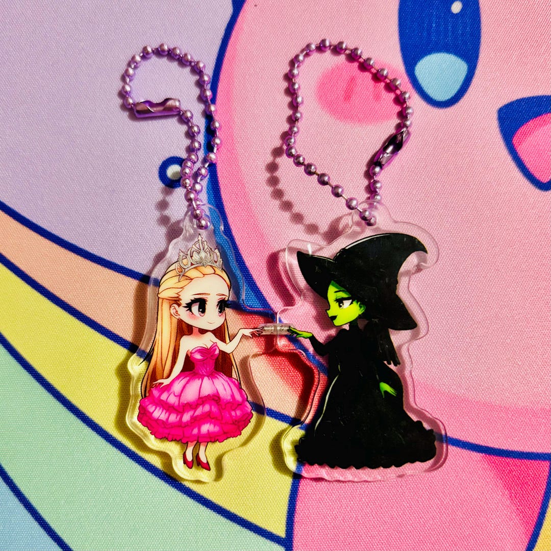 Wicked Elphaba and Glinda Magnetic Keychain - Etsy