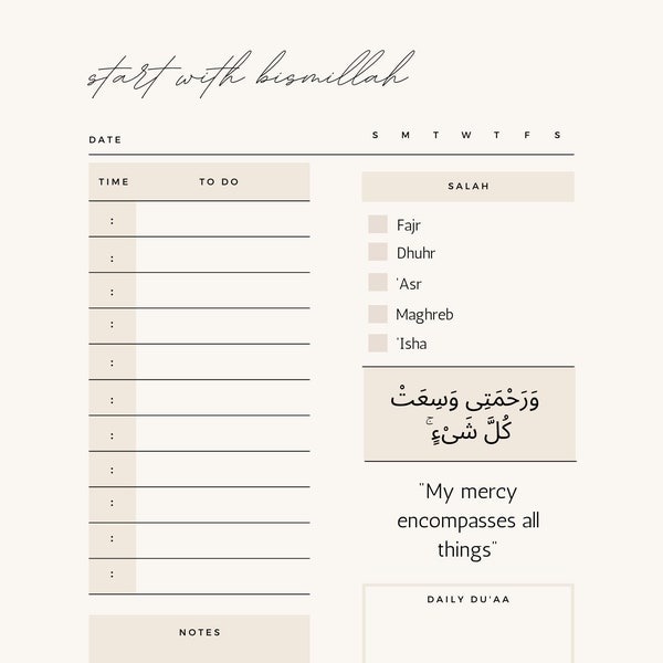 Muslim Daily Planner - Etsy