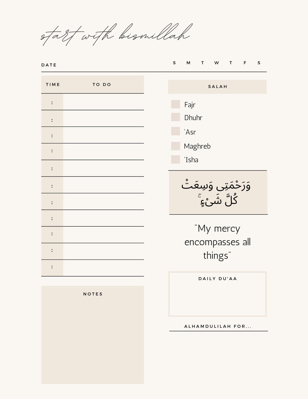 Islamic Daily Planner - Etsy