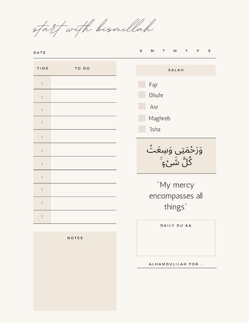 Islamic Daily Planner - Etsy Canada