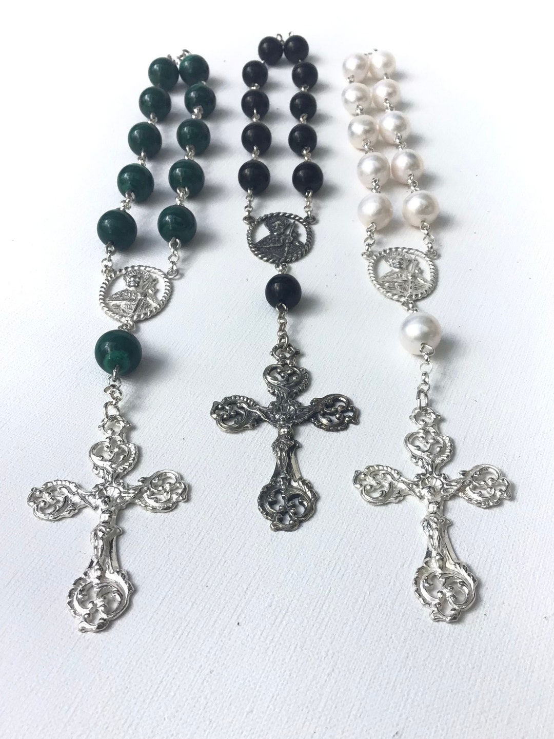10 Bead Rosary. Handmade. Sterling Silver and Choice of Stones - Etsy