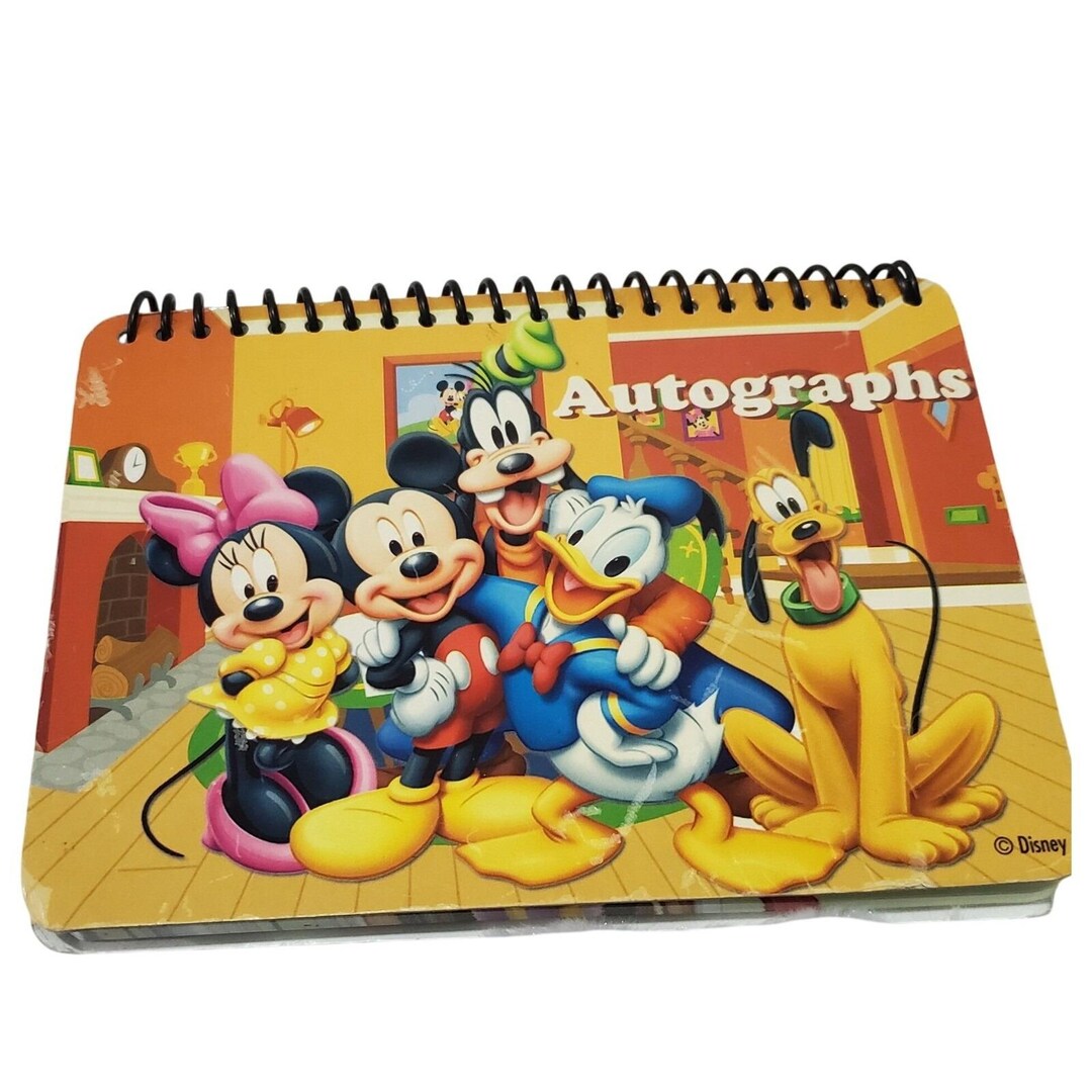Disney Autograph Book Mickey Mouse & Friends Theme Park Souvenir New - Etsy