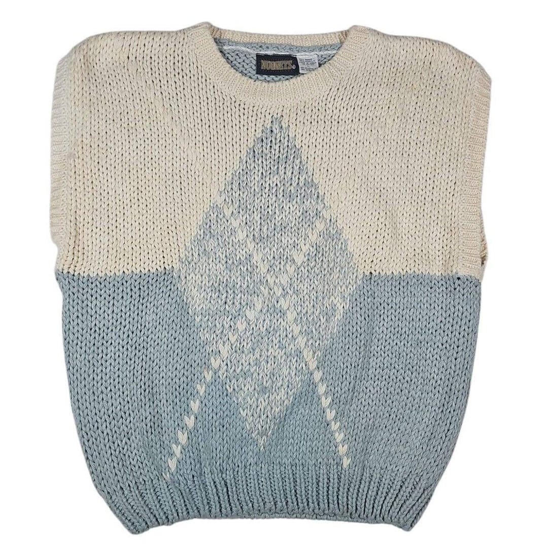 Vintage Nuggets Knit Sweater Vest Argyle Sleeveless 90s Grandpacore ...