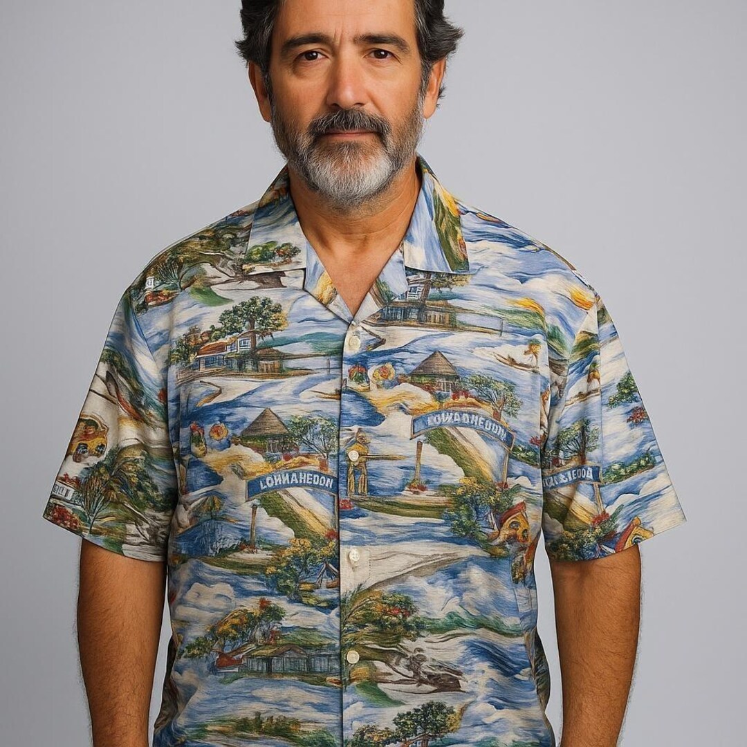 VTG Matt Rider Laguna Beach Graphic Camp Shirt Vacation Button up XL ...