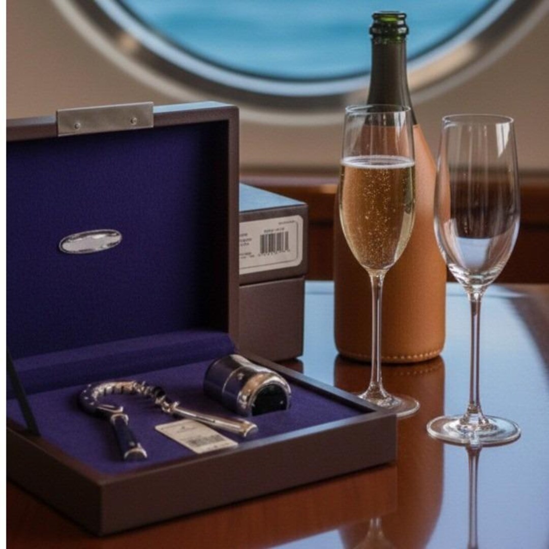 Ralph Lauren Olian Champagne Opener Stopper Set Equestrian Horse Shoe ...