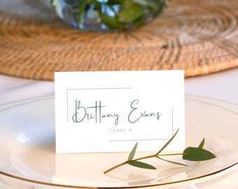 Minimal Wedding Place Cards Template, Elegant Place Card, Wedding Table ...