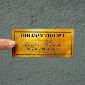 Editable Golden Ticket Gift Card Template, Gift Voucher Golden Ticket ...