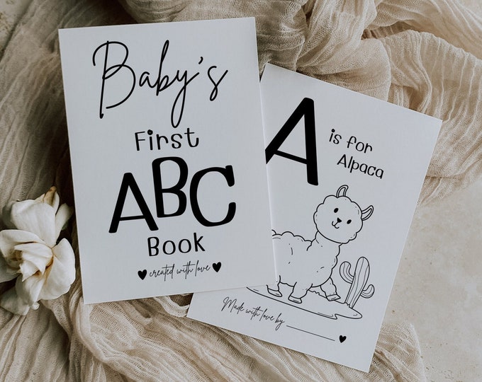 Baby Shower ABC Book, First Alphabet Book, Baby's First ABC Book ...