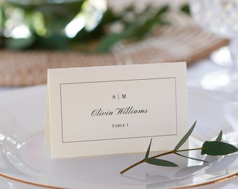 Minimal Wedding Place Cards Template, Elegant Place Card, Wedding Table ...