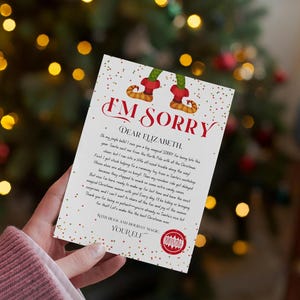 Sorry I'm Late, Late Elf Letter Christmas, Elf Arrival Letter, Elf is ...