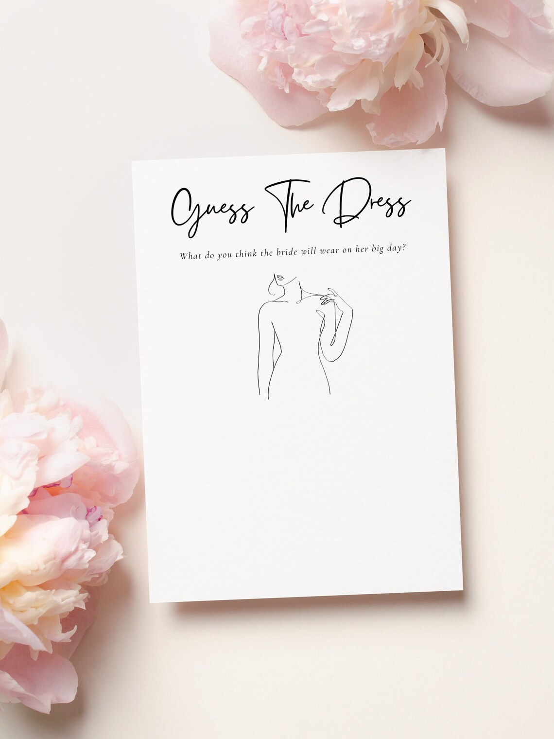 Guess the Dress Bridal Shower Game Sketch the Dress Shower - Etsy