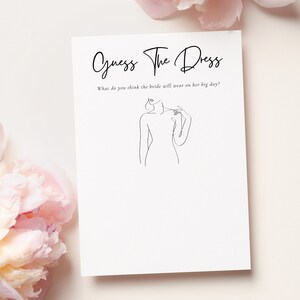Guess the Dress Bridal Shower Game Sketch the Dress Shower - Etsy