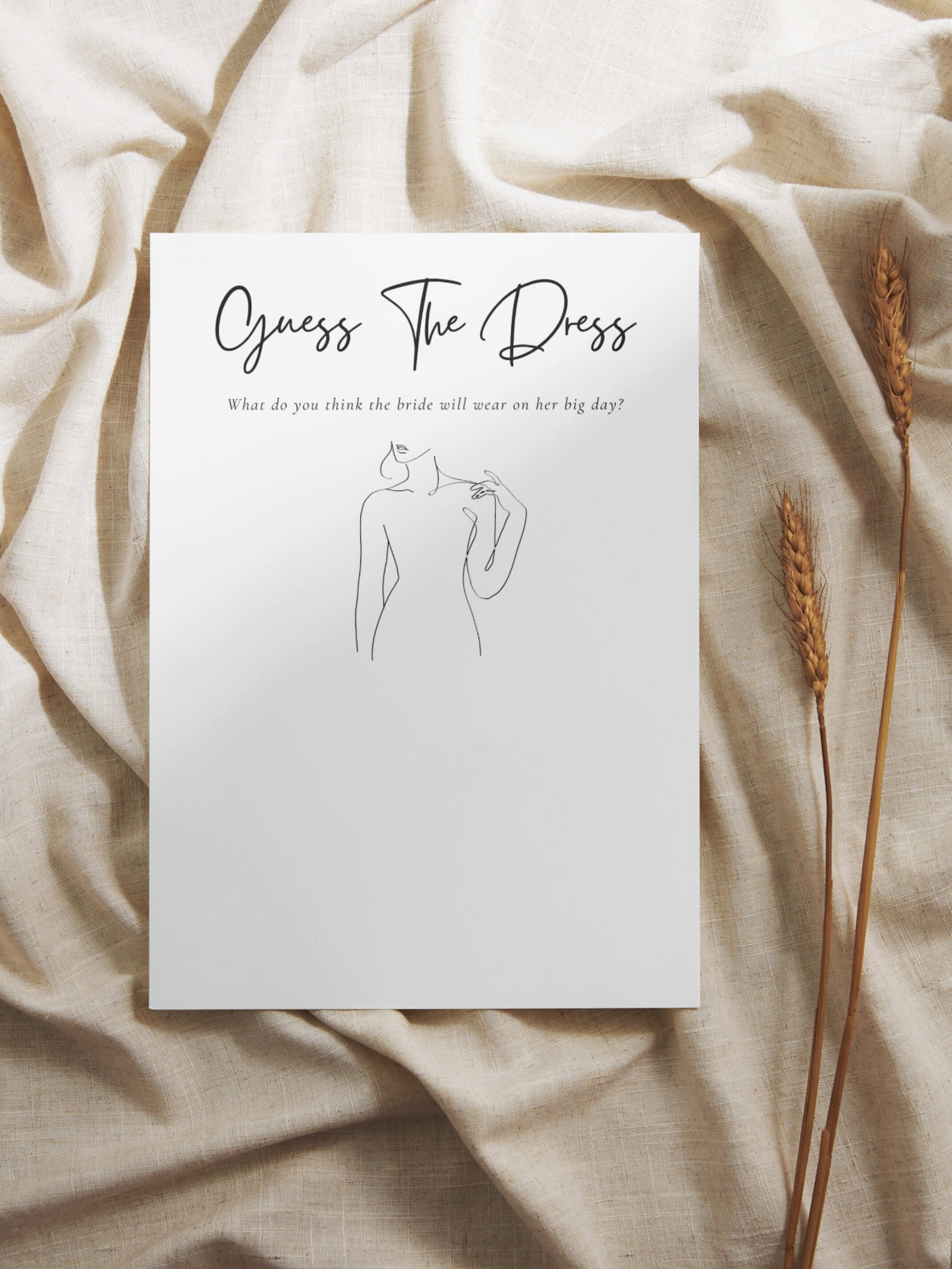 Guess the Dress Bridal Shower Game Sketch the Dress Shower - Etsy