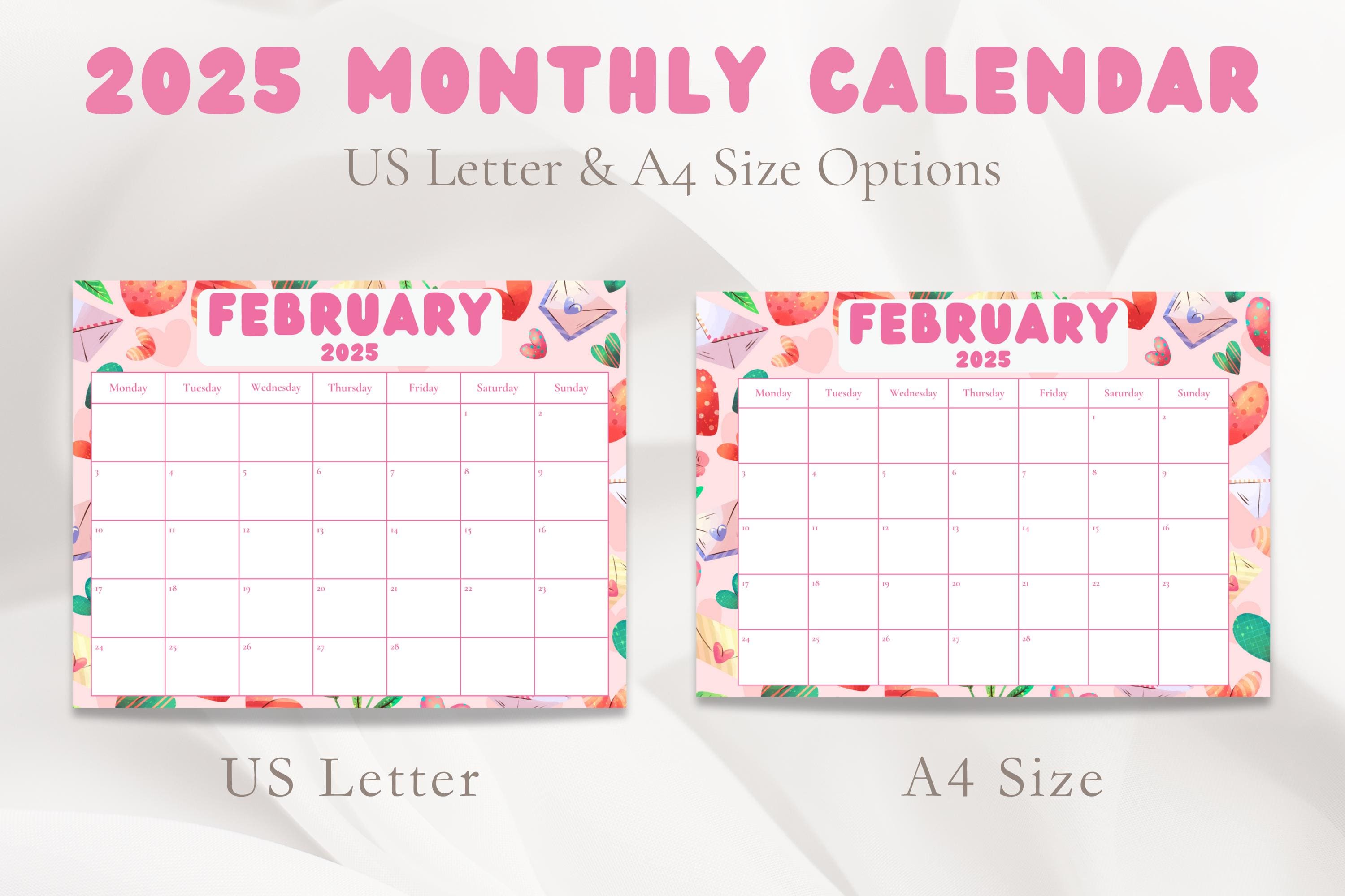 Editable 2025 Kids Calendar, 2025 Monthly Planner, 2025 Calendar for ...