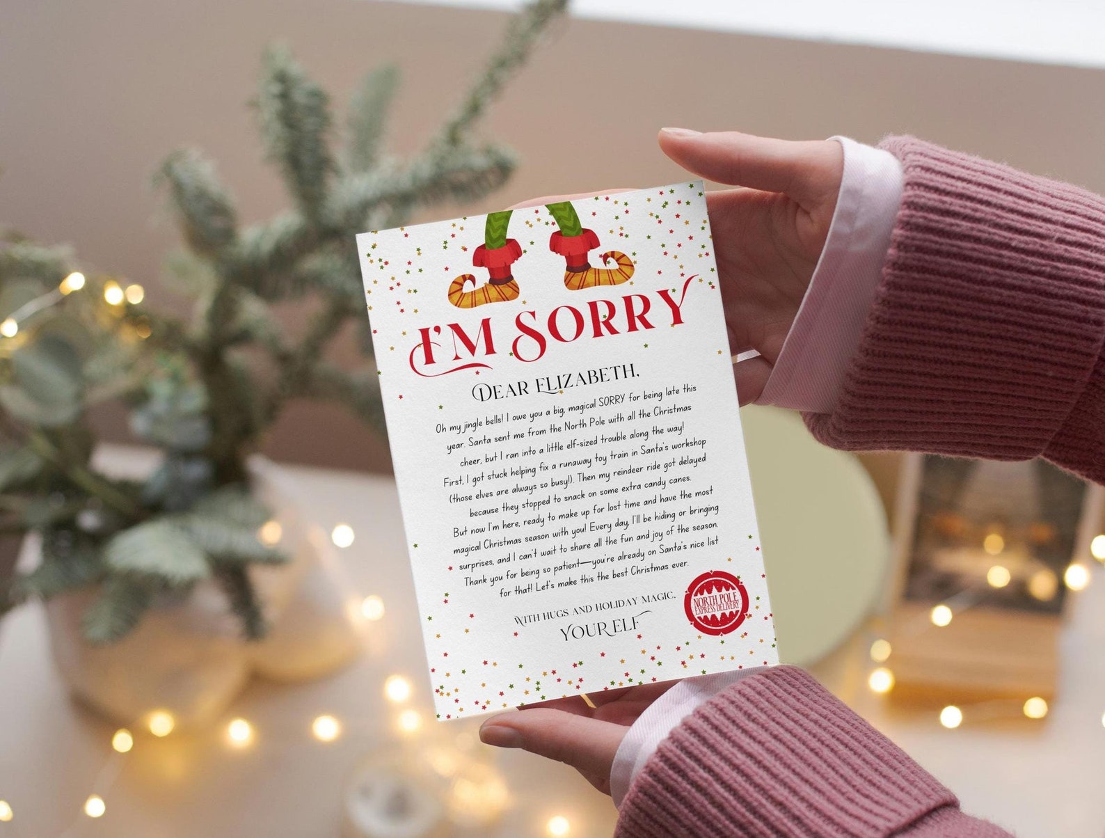 Sorry I'm Late, Late Elf Letter Christmas, Elf Arrival Letter, Elf is ...