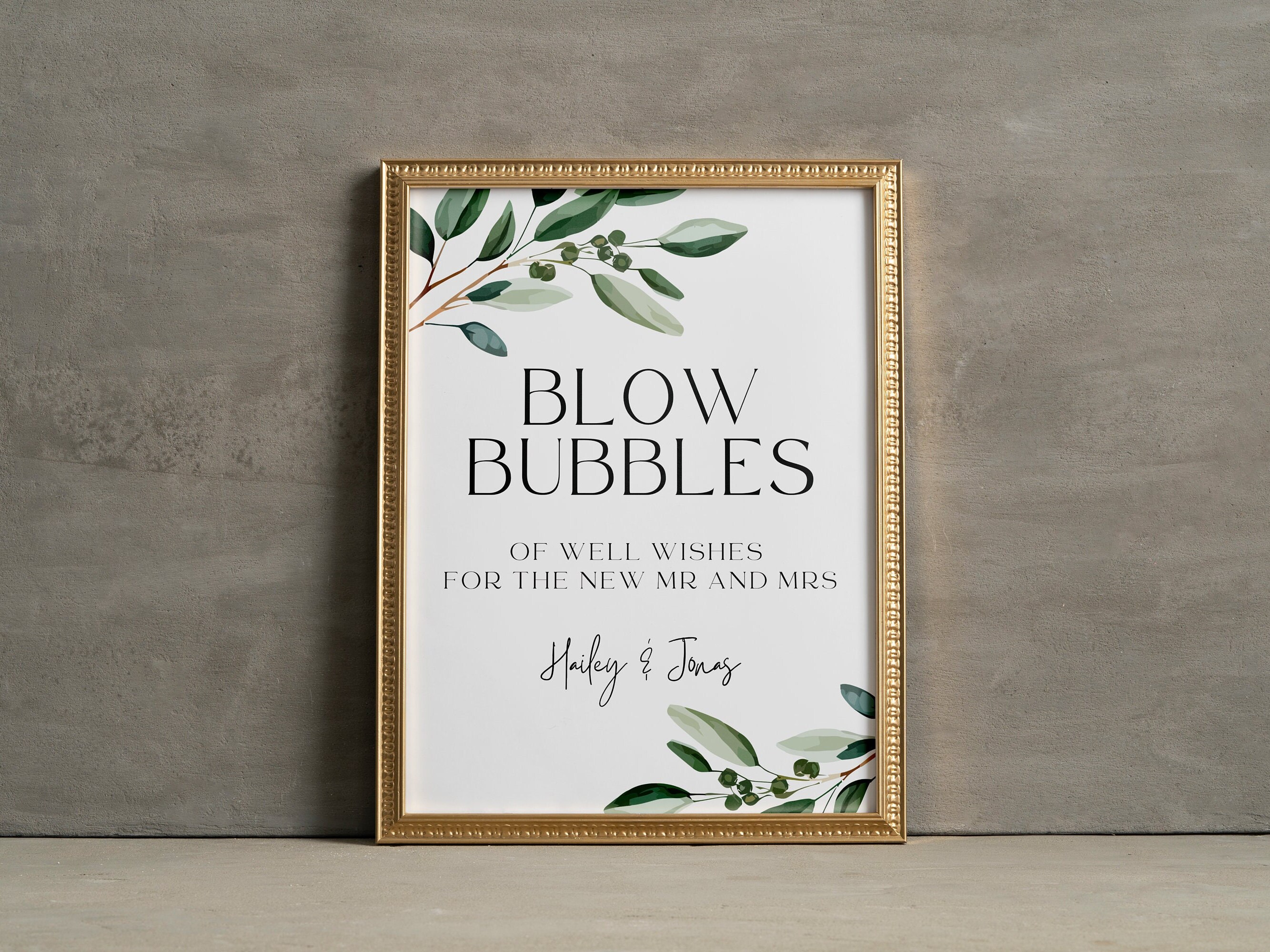 Greenery Bubble Send off Sign Wedding Blow Bubbles Sign - Etsy