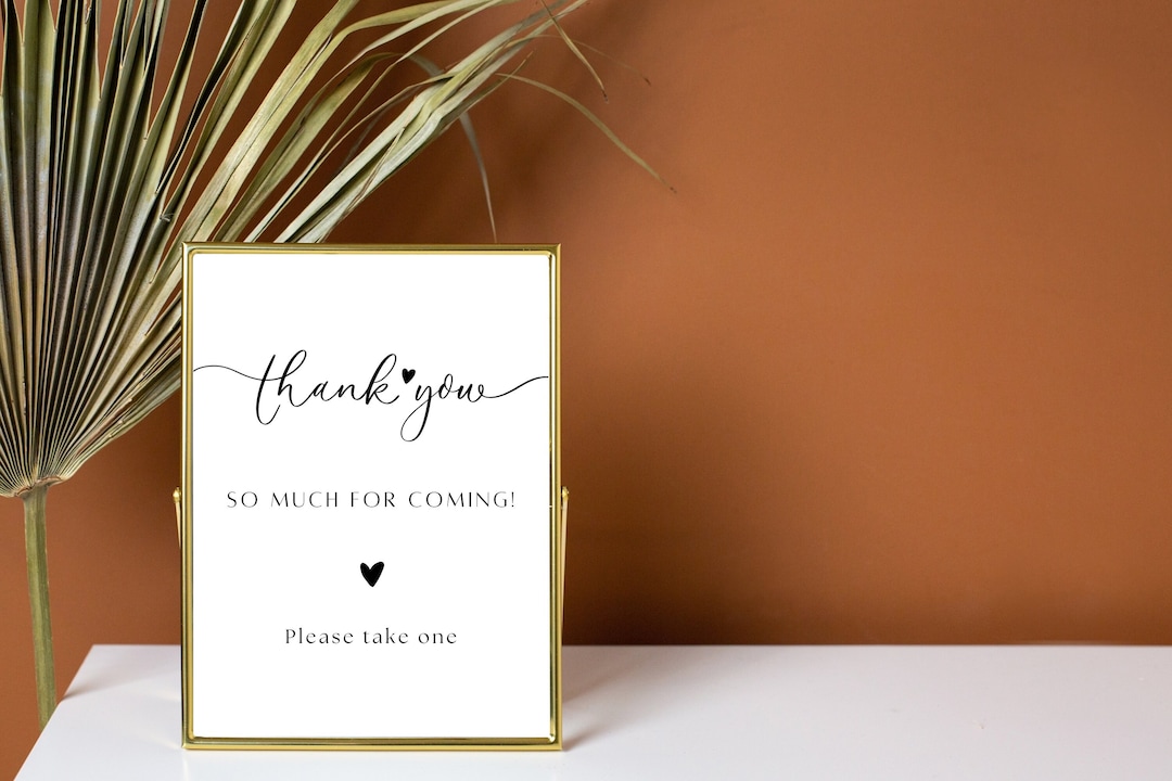 Minimalist Thank You Favor Sign Printable Modern Wedding - Etsy
