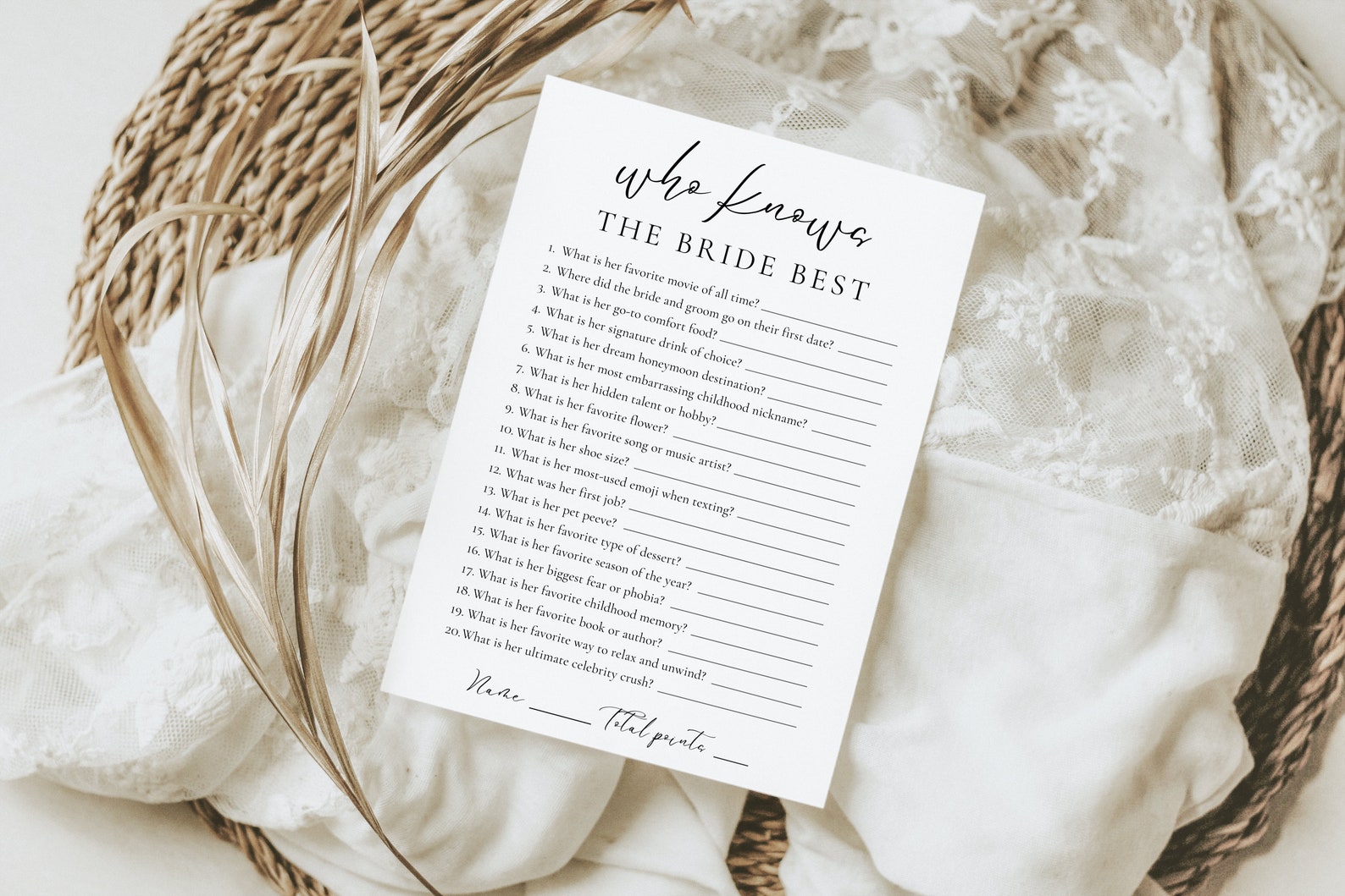 Who Knows the Bride Best Bridal Shower Game, How Well Do You Know the ...