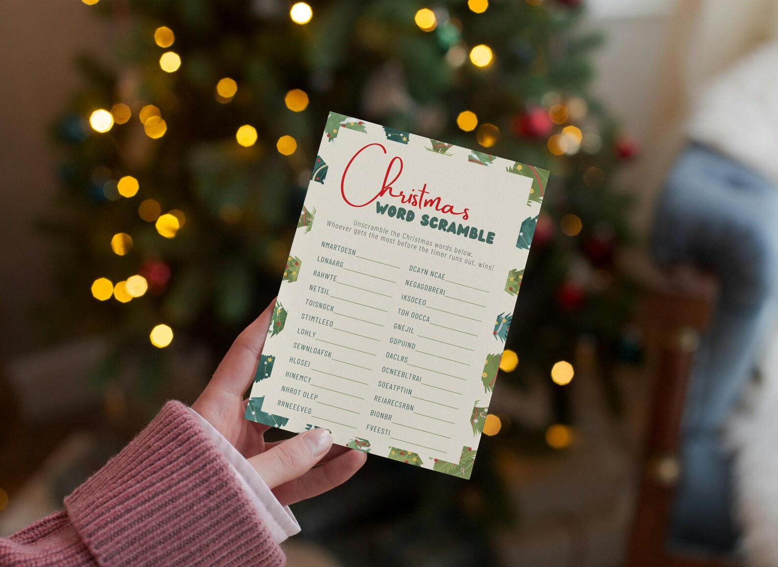 Christmas Word Scramble Game, Christmas Party Game, Printable Christmas ...