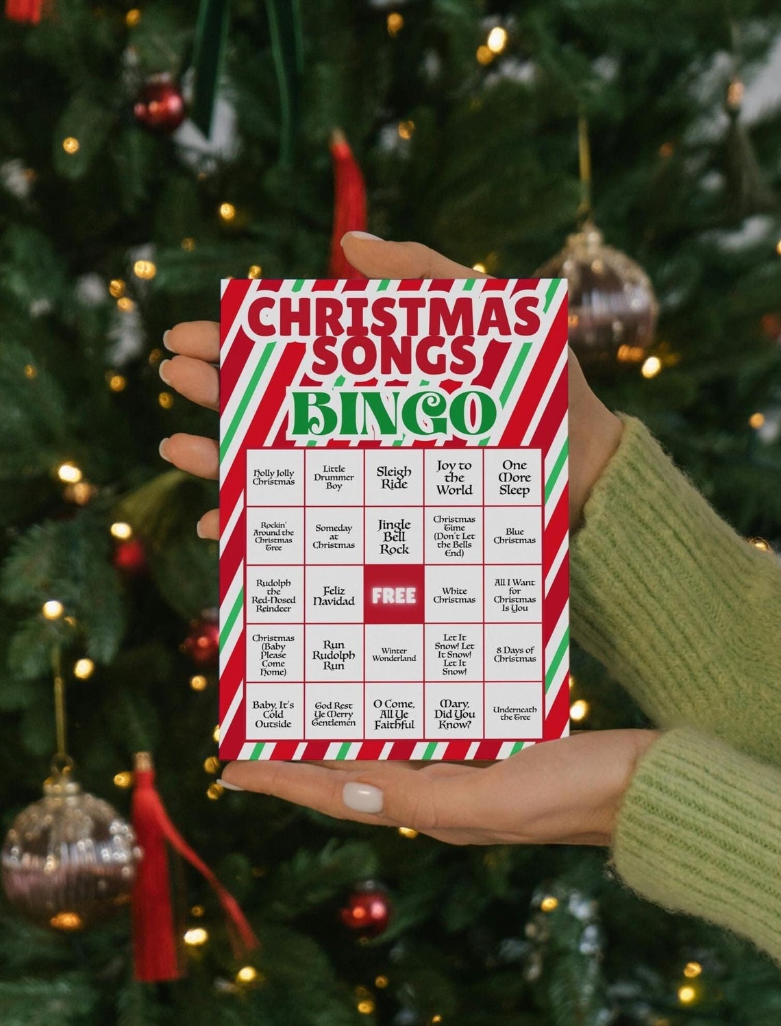 50 Christmas Songs Bingo Cards, Christmas Song Bingo Game, Xmas Songs ...